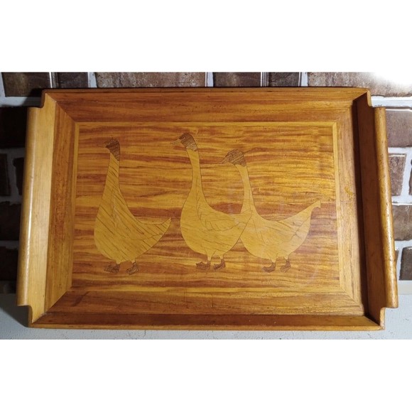 Dining | Vintage Mahogany Wood Inlaid Geese 1912 | Poshmark